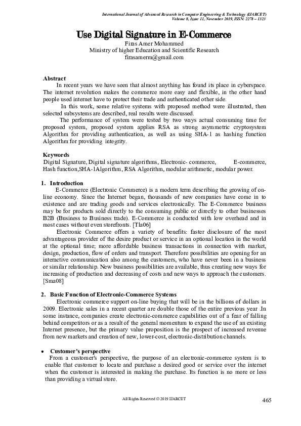 (PDF) Use Digital Signature in E-Commerce