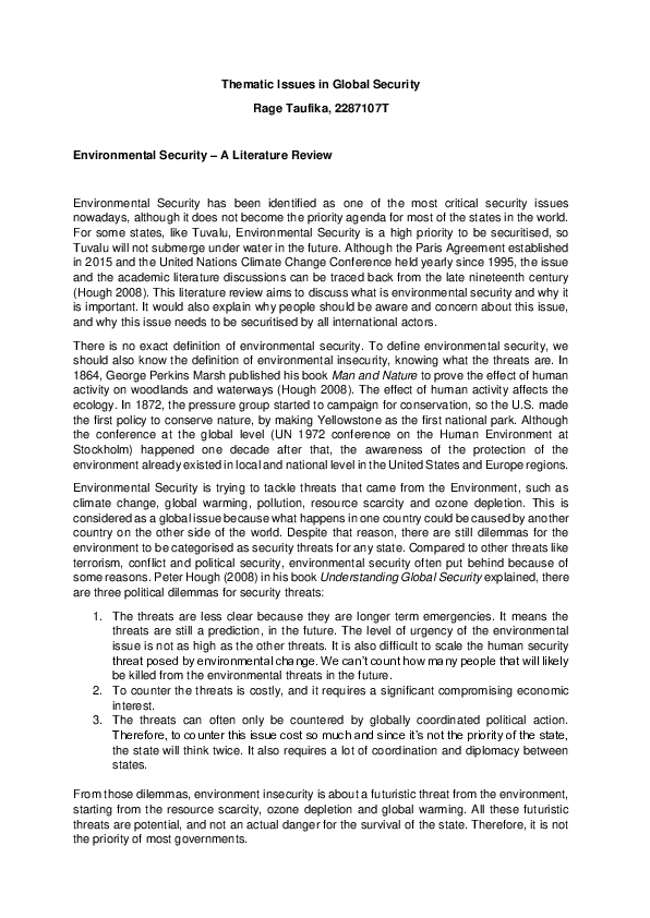 (PDF) Environmental Security Review