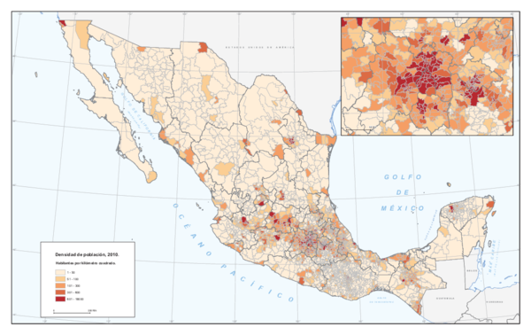 (PDF) Mapa de densidad de población en México 2010. | Gerardo Velasco ...