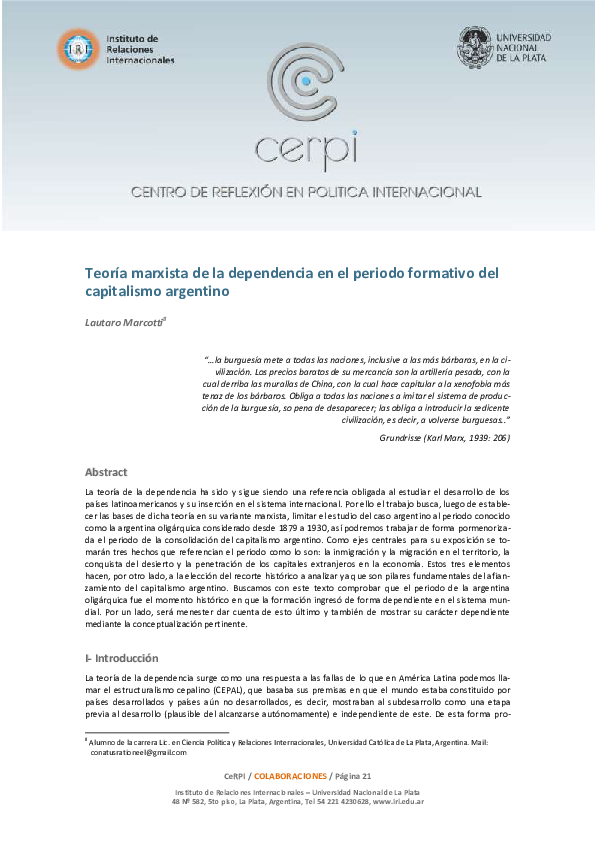 (PDF) CeRPI / COLABORACIONES / Página 21 | Lautaro Marcotti - Academia.edu