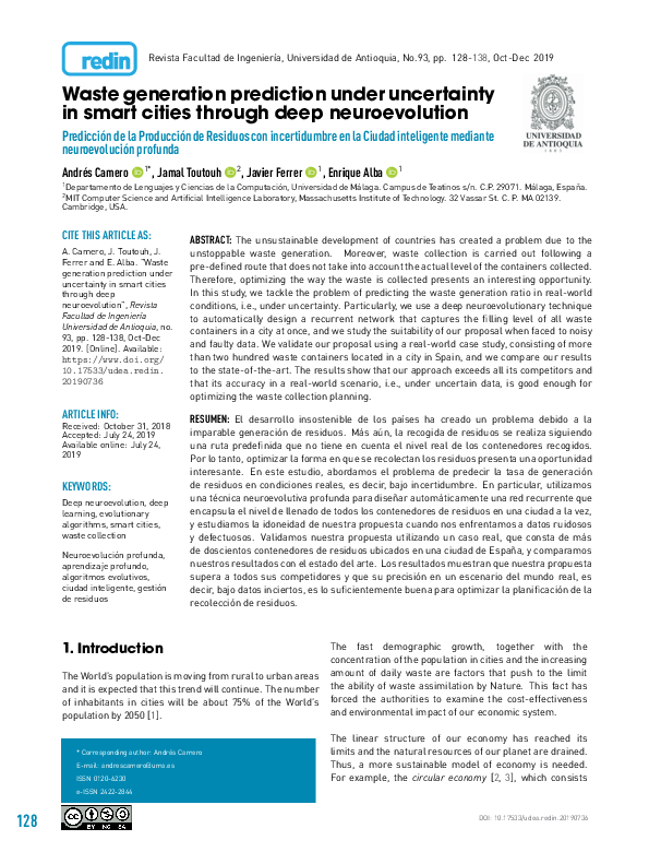 (PDF) Waste generation prediction under uncertainty in smart cities through deep neuroevolution