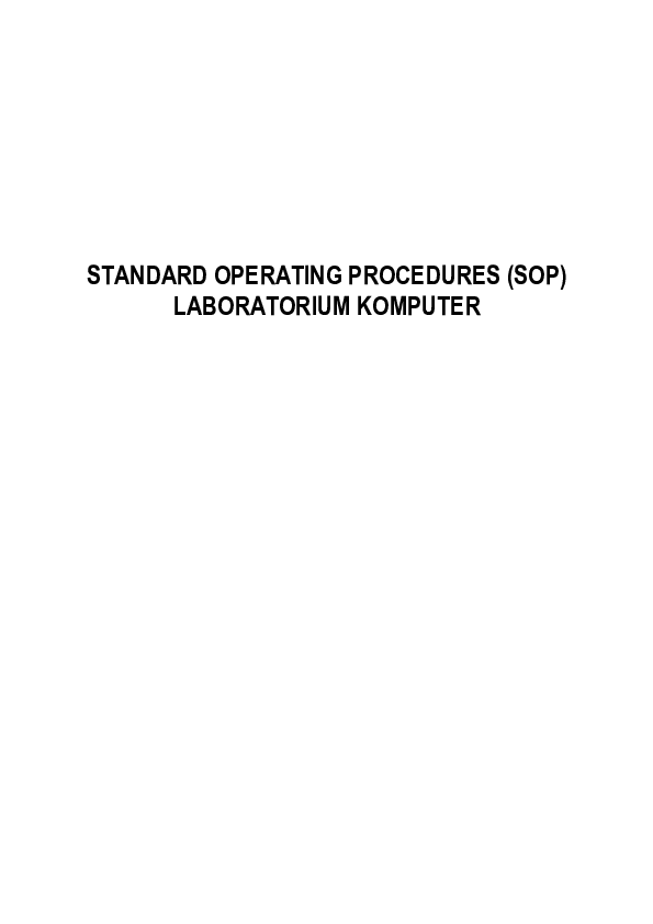 (PDF) STANDARD OPERATING PROCEDURES (SOP) LABORATORIUM KOMPUTER