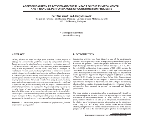 (PDF) Assessing Green Practices and their Impact on the Environmental ...