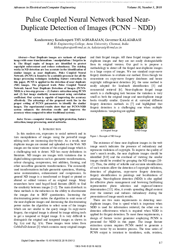 Pdf Pulse Coupled Neural Network Based Near Duplicate Detection Of