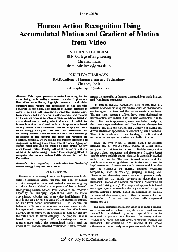 Pdf Human Action Recognition Using Accumulated Motion And Gradient Of Motion From Video