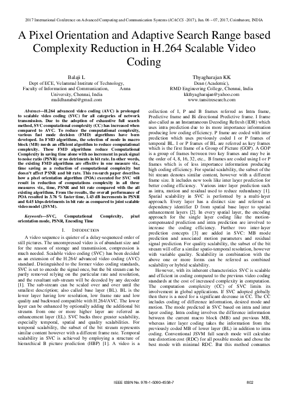 (PDF) A Pixel Orientation and Adaptive Search Range based Complexity ...