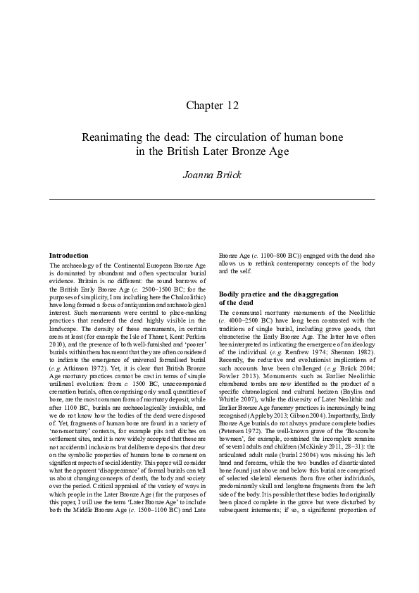 (PDF) Reanimating the dead: the circulation of human bone in the ...