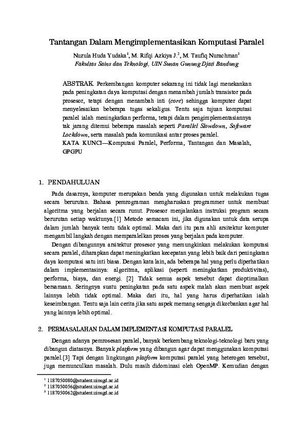 (PDF) Parallel Processing
