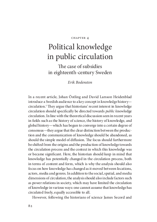(PDF) Political Knowledge in Public Circulation: The Case of Subsidies ...