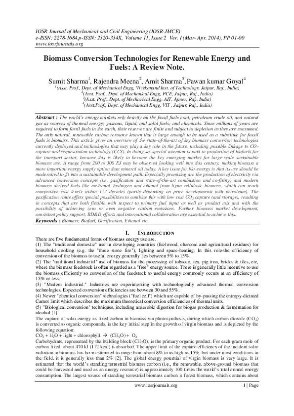 (PDF) Biomass Conversion Technologies for Renewable Energy and Fuels A Review Note.