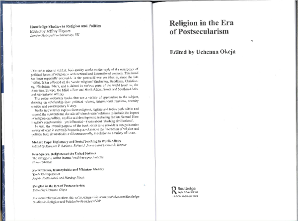 (PDF) "Superstition and Modernity: the conflict thesis, secularization ...