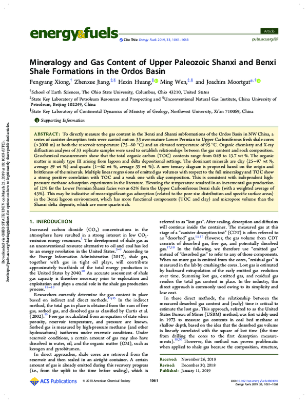 (PDF) Mineralogy and Gas Content of Upper Paleozoic Shanxi and Benxi ...