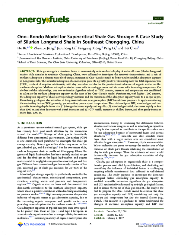 (PDF) Ono−Kondo Model for Supercritical Shale Gas Storage: A Case Study of Silurian Longmaxi ...