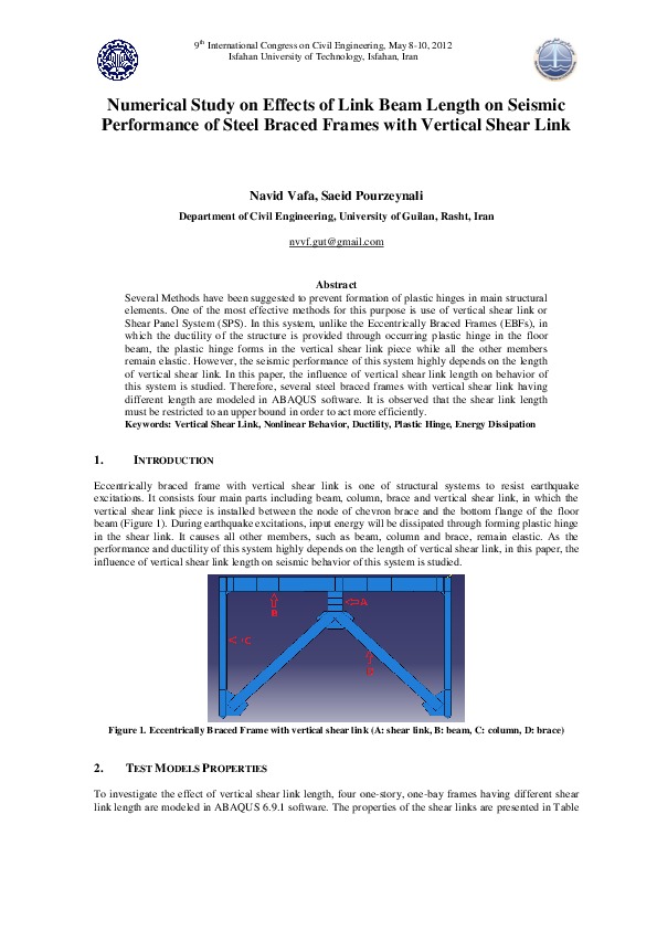 (PDF) Numerical Study on Effects of Link Beam Length on Seismic ...