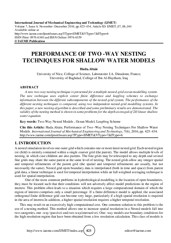 Pdf Shallow Water Equations