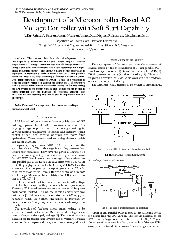 Pdf Development Of A Microcontroller Based Ac Voltage Controller With