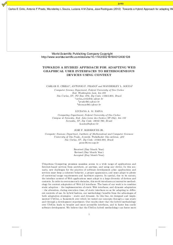 Pdf Towards A Hybrid Approach For Adapting Web Graphical User Interfaces To Heterogeneous