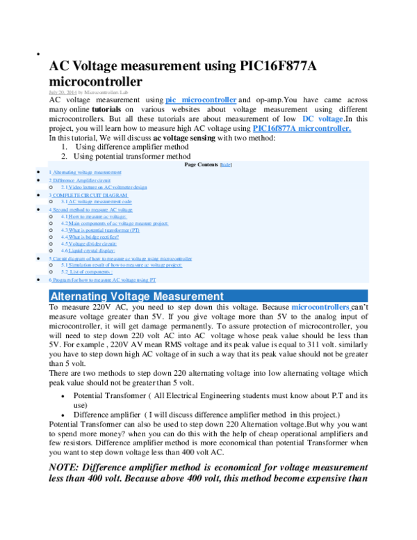 (DOC) Ac measurment with microcontroller
