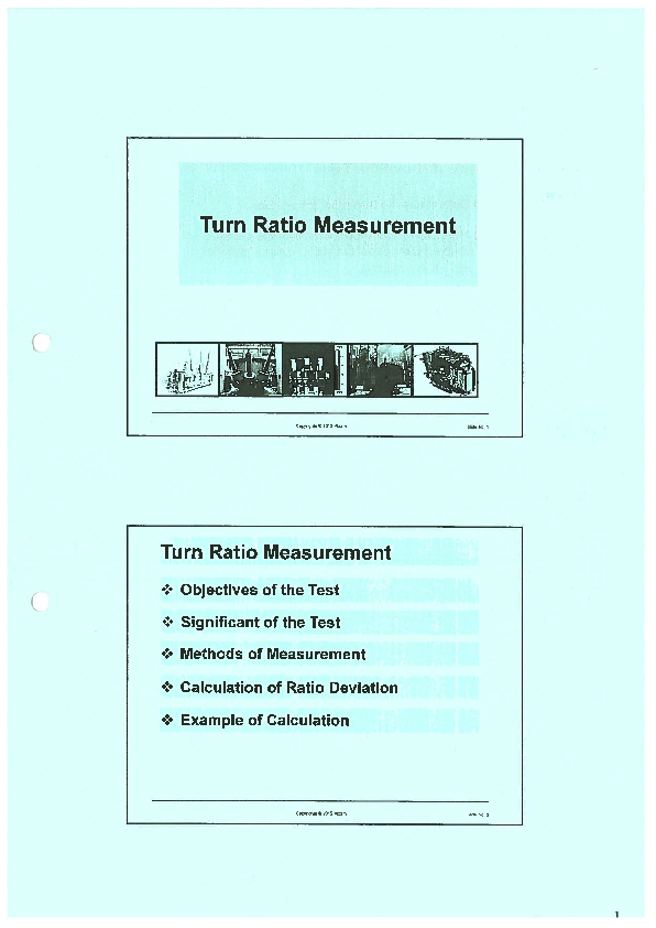 (PDF) Turn ratio measurement