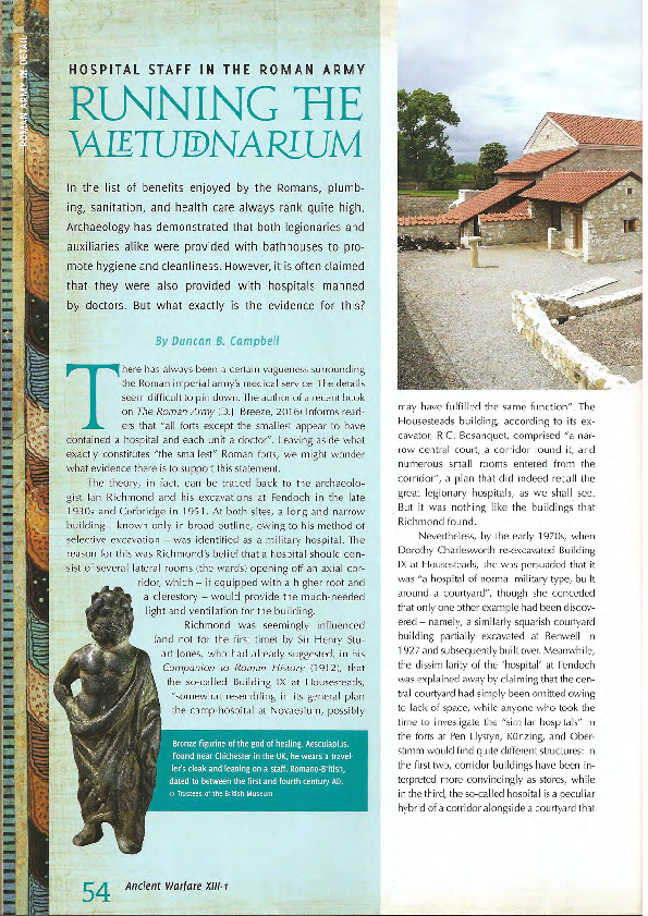 (PDF) The Roman Army in Detail: Running the Valetudinarium - hospital ...