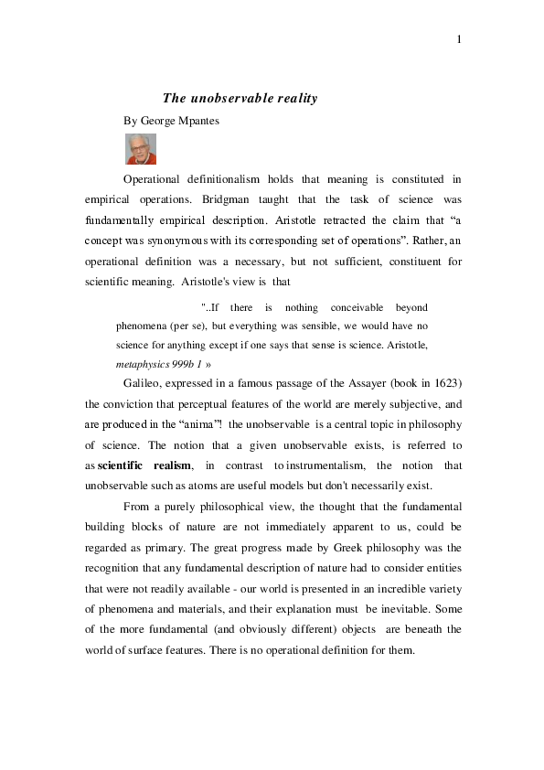 (PDF) The unobservable reality