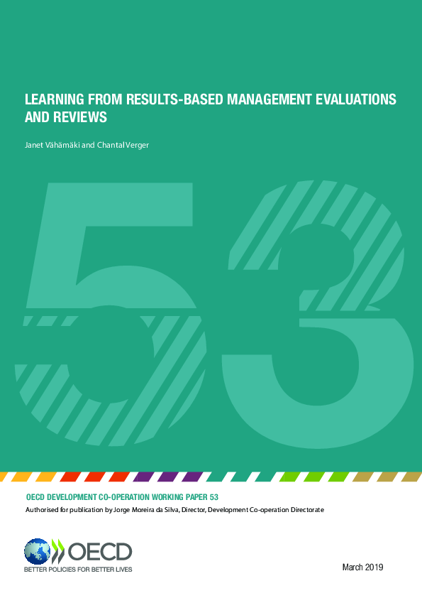 (PDF) LEARNING FROM RESULTS-BASED MANAGEMENT EVALUATIONS AND REVIEWS