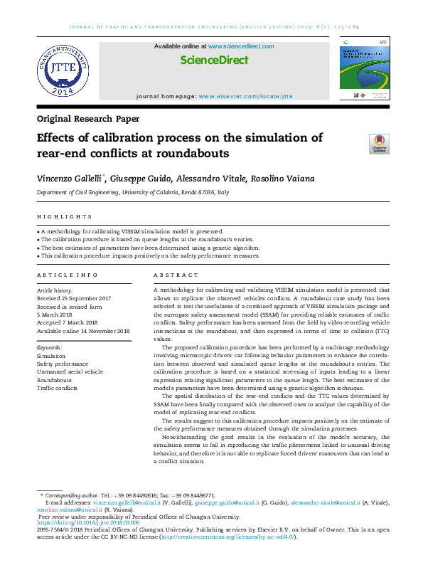 (PDF) Effects of calibration process on the simulation of rear-end ...