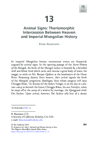 (PDF) Animal Signs: Theriomorphic Intercession Between Heaven and ...