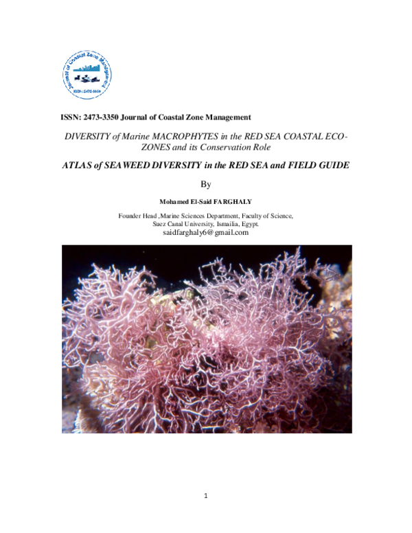 (DOC) ATLAS of SEAWEED DIVERSITY in the RED SEA and FIELD GUIDE