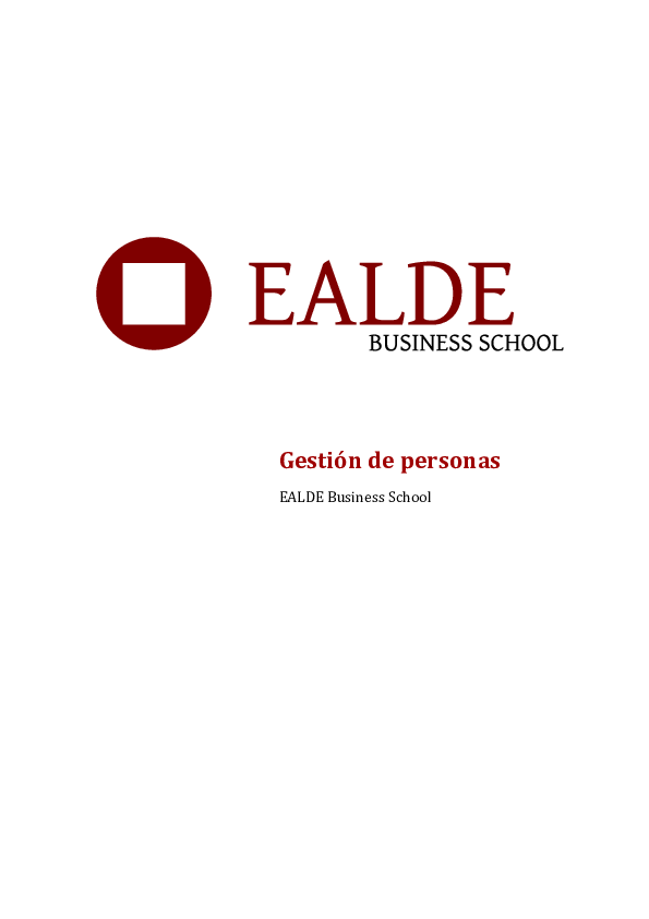 (PDF) Gestión de personas EALDE Business School