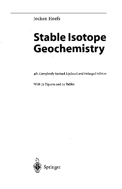 (PDF) Stable isotope geochemistry