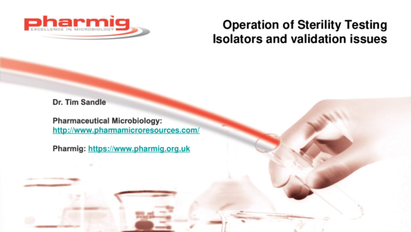 (PDF) Operation of Sterility Testing Isolators and validation issues