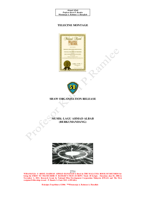 (PDF) Skrip Filem: Ahmad Albab