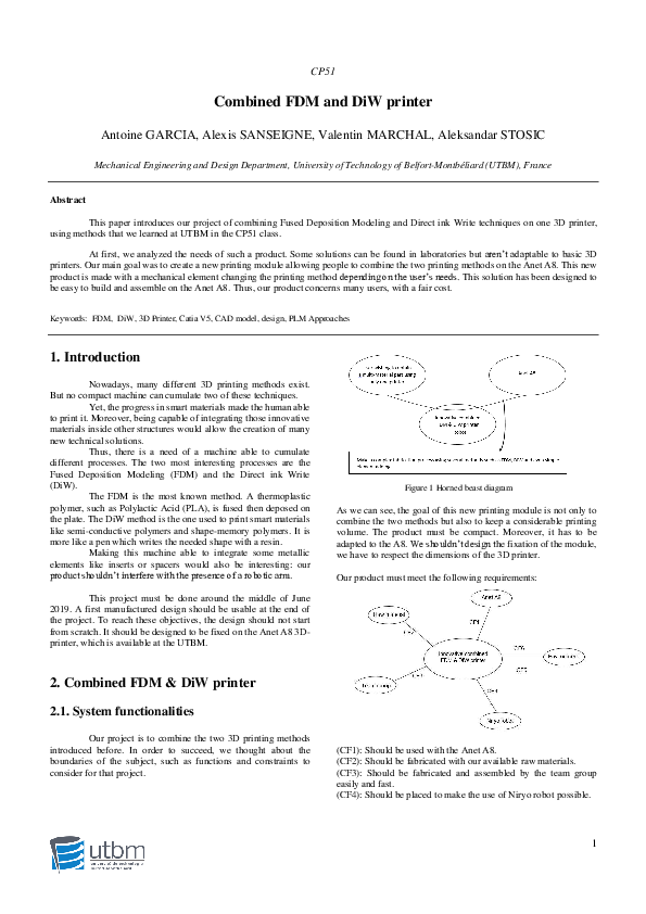 (PDF) Combined FDM and DiW printer