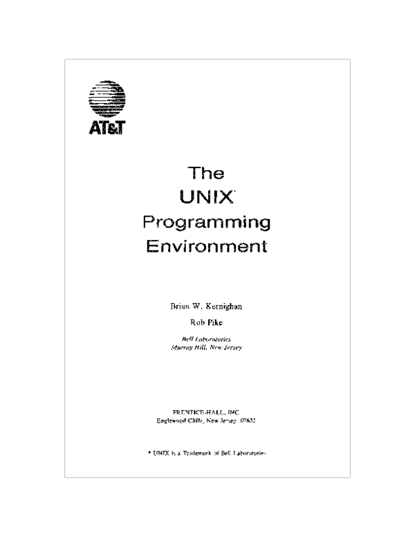 (PDF) UNIXProgramming Environment