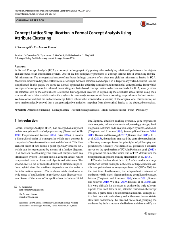 Pdf Concept Lattice Simplification In Formal Concept Analysis Using