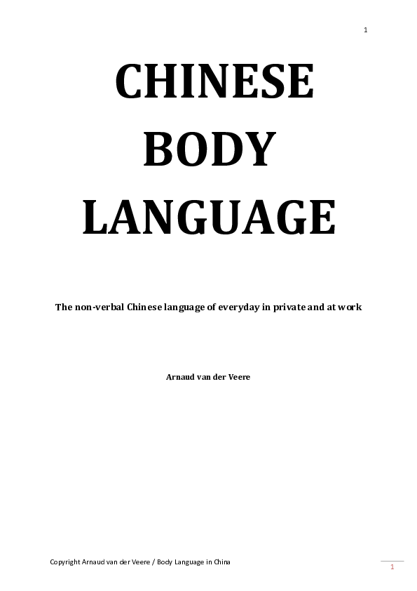 (PDF) CHINESE BODY LANGUAGE The non-verbal Chinese language of everyday ...