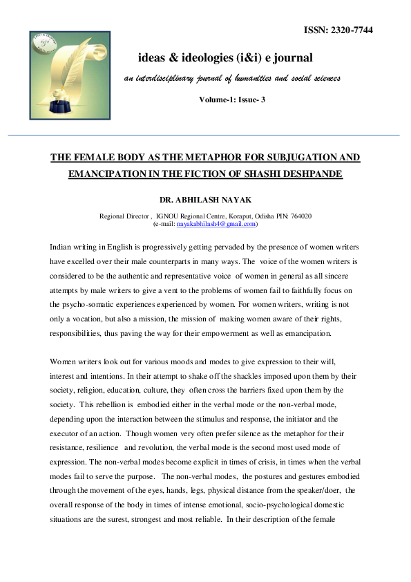 (PDF) THE FEMALE BODY AS THE METAPHOR FOR SUBJUGATION AND EMANCIPATION ...