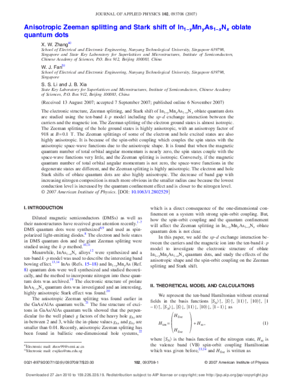 (PDF) Anisotropic Zeeman splitting and Stark shift of In[sub 1−y]Mn[sub ...