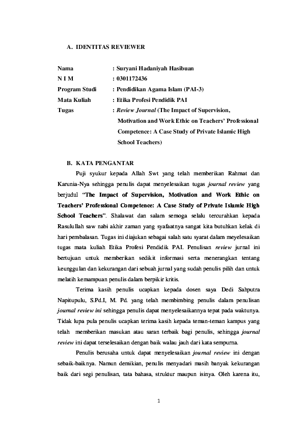 (PDF) Critical Journal Review The Impact of Supervision