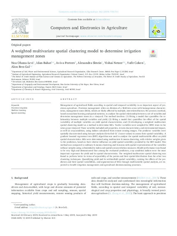Pdf A Weighted Multivariate Spatial Clustering Model To Determine
