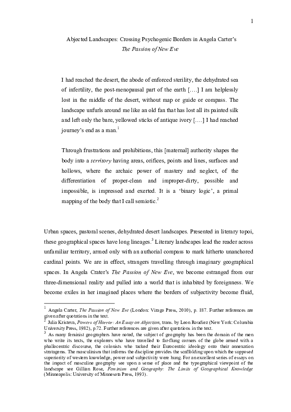 (PDF) Abjected Landscapes: Crossing Psychogenic Borders in Angela ...