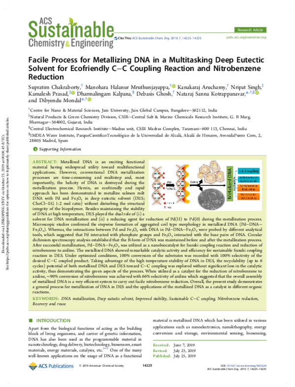 (PDF) Facile Process for Metallizing DNA in a Multitasking Deep ...
