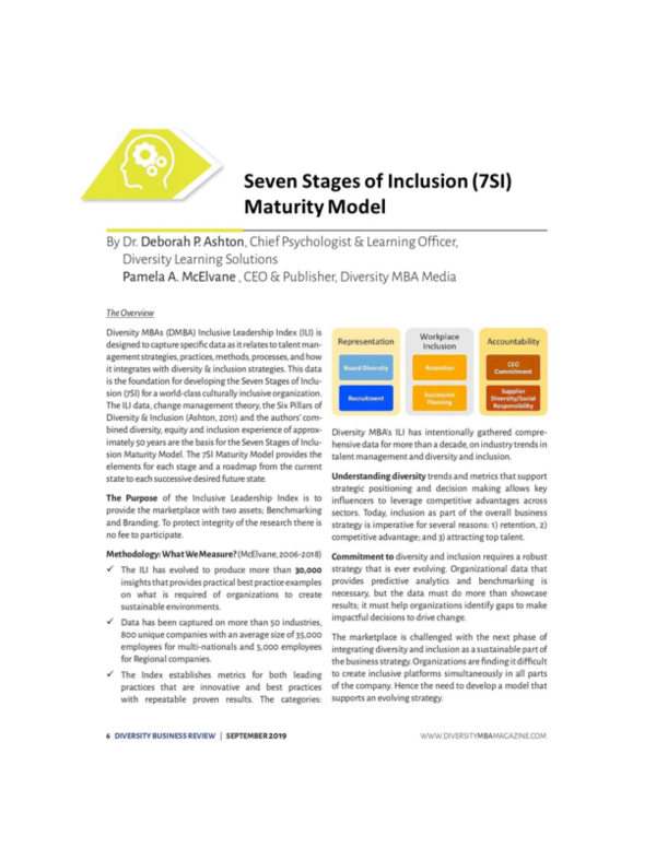 (PDF) Seven Stages of Inclusion Maturity Model - published DBR