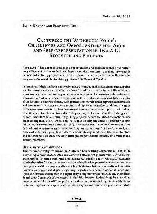 (PDF) Capturing the 'authentic voice': Challenges and opportunities for ...