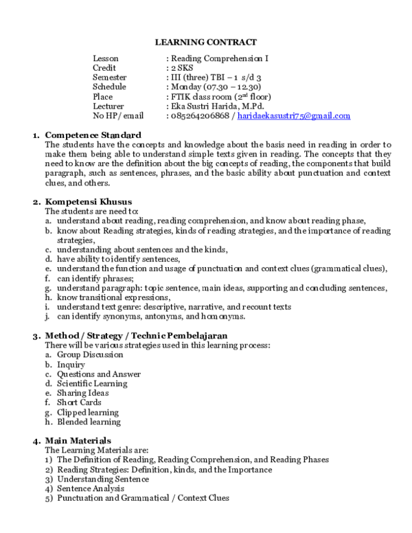 (PDF) LEARNING CONTRACT