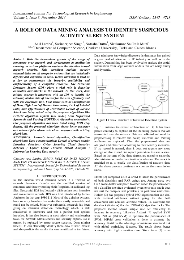 (PDF) RES 2014 A ROLE OF DATA MINING ANALYSIS TO IDENTIFY SUSPICIOUS ...