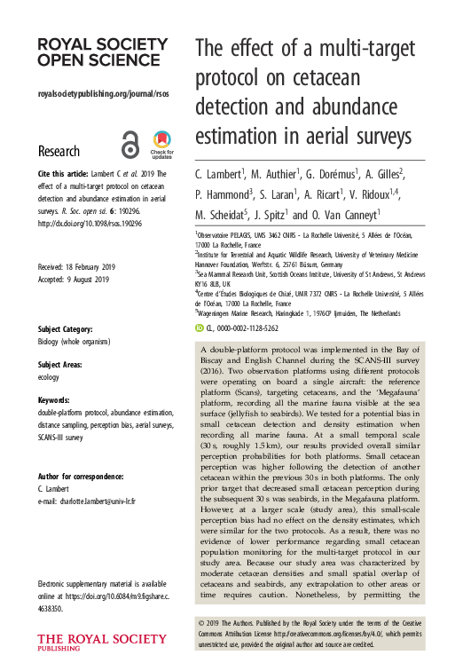 Pdf The Effect Of A Multi Target Protocol On Cetacean Detection And