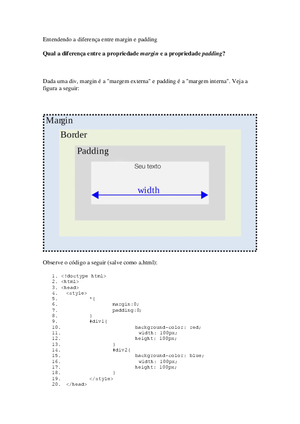 (DOC) Entendendo a diferença entre margin e padding