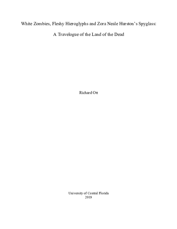 (PDF) White Zombies, Fleshy Hieroglyphs and Zora Neale Hurston’s ...